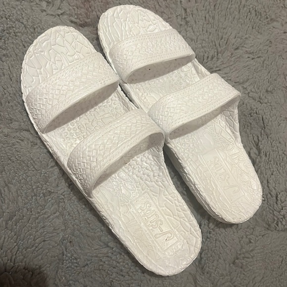J Slides | Shoes | J Slips New White | Poshmark